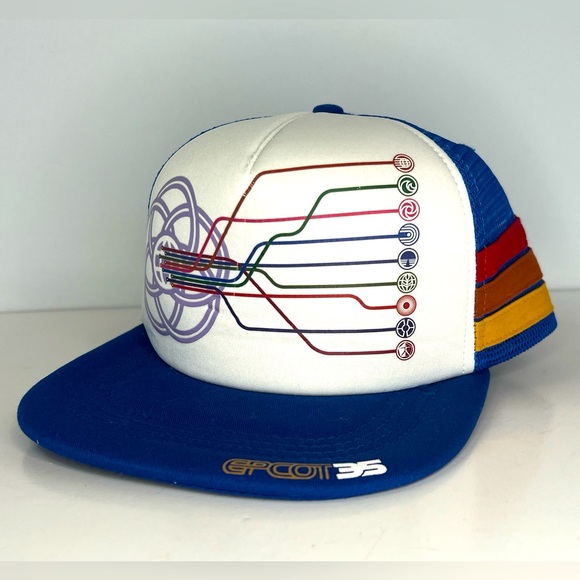 Disney | Accessories | Disney Epcot 35th Anniversary Cap Trucker Hat ...